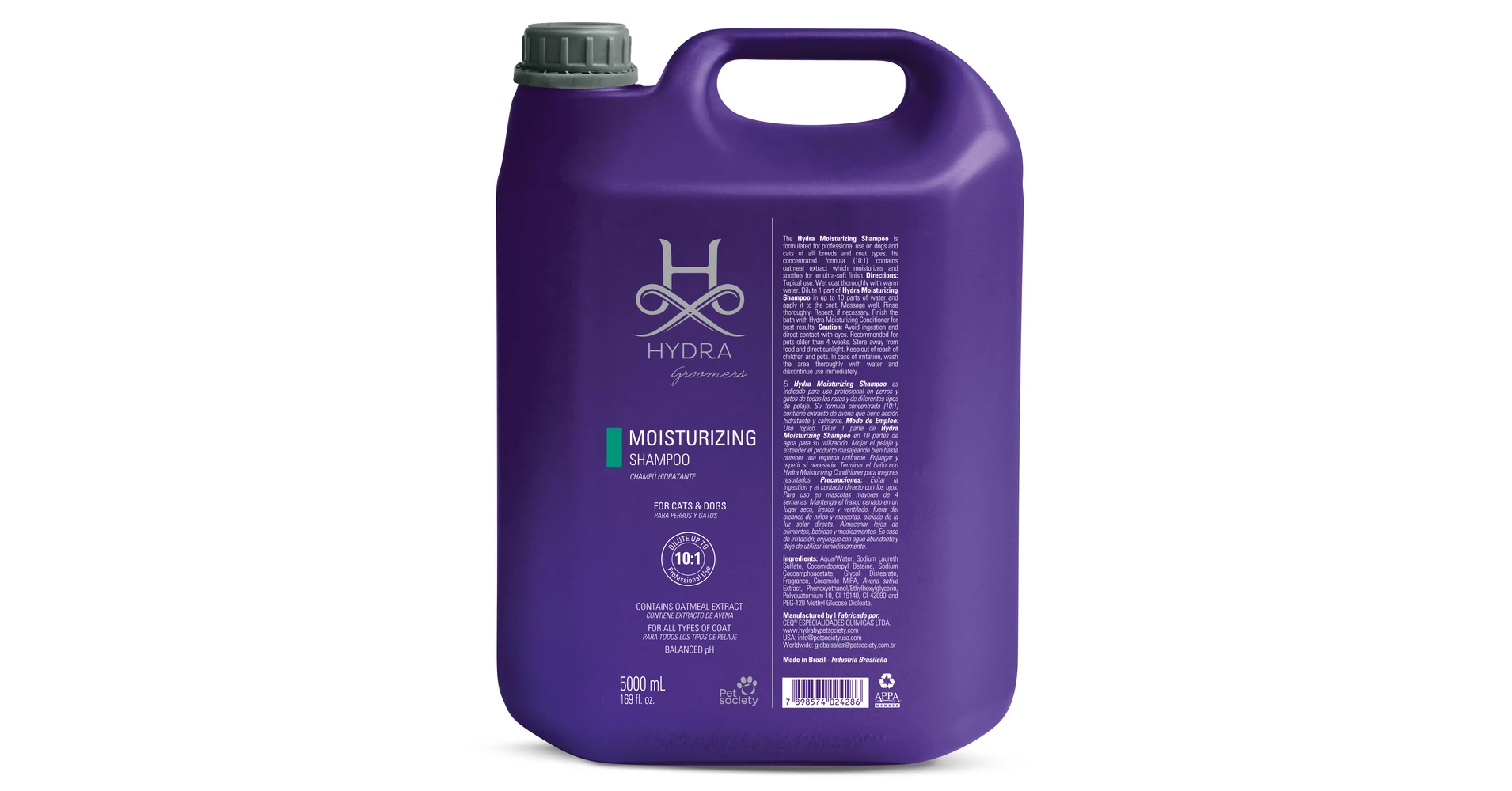 Hydra Moisturizing Shampoo 5 L (10:1) - Professional dog grooming and ...